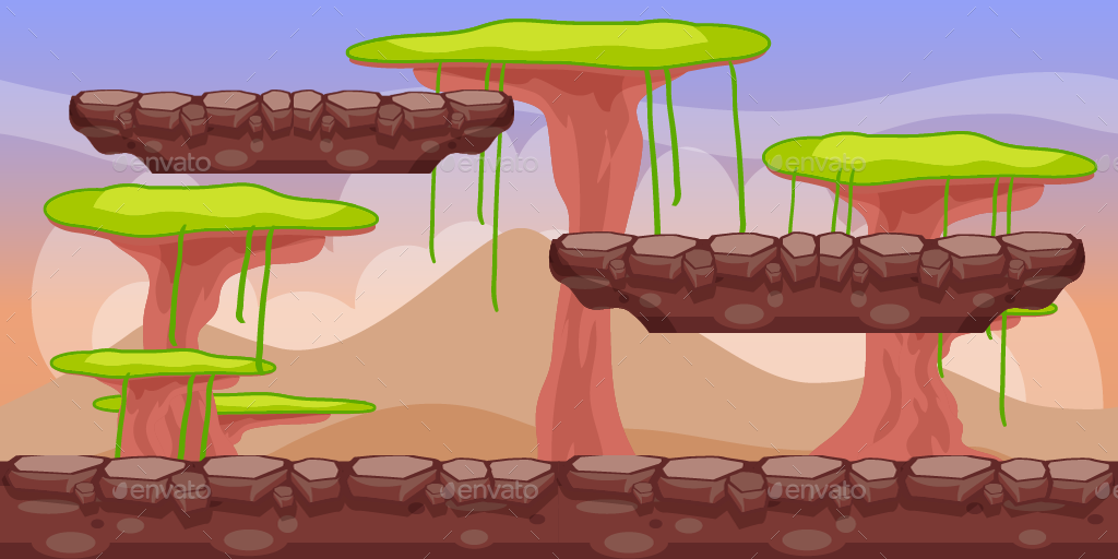 10 Platformer Game Backgrounds Set 02, Game Assets | GraphicRiver